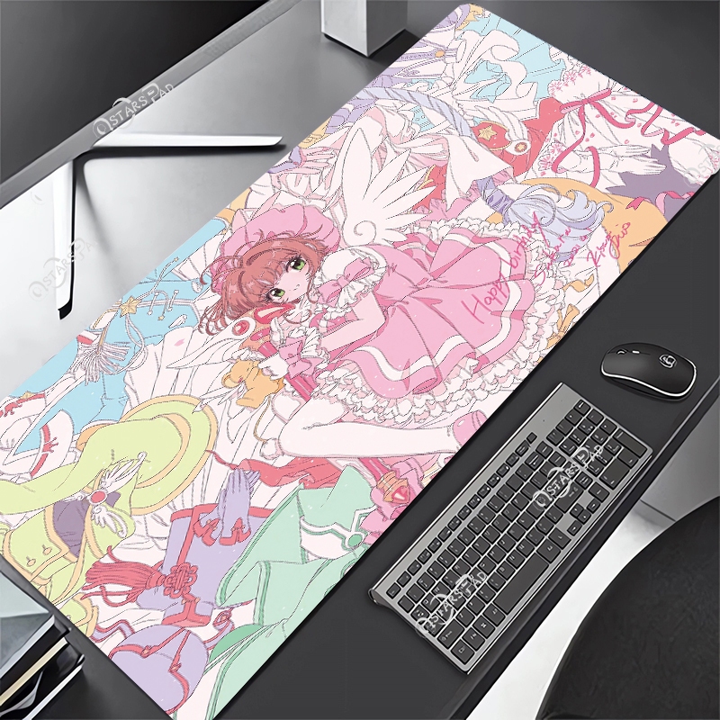 Pink 900x400mm Cardcaptor Sakura Large Deskmat Kero Washable Pink Magic ...