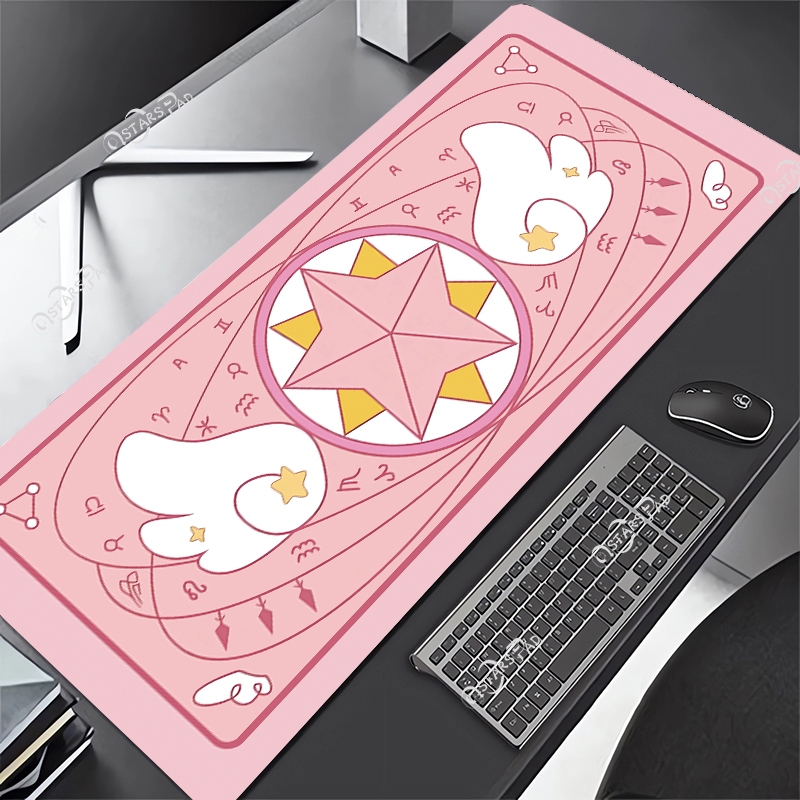 Pink 900x400mm Cardcaptor Sakura Large Deskmat Kero Washable Pink Magic ...