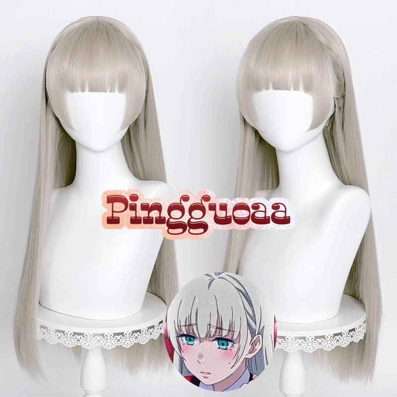 Anime Kakegurui Ririka Momobami Kirari Cosplay Wig 70cm Long Staight ...