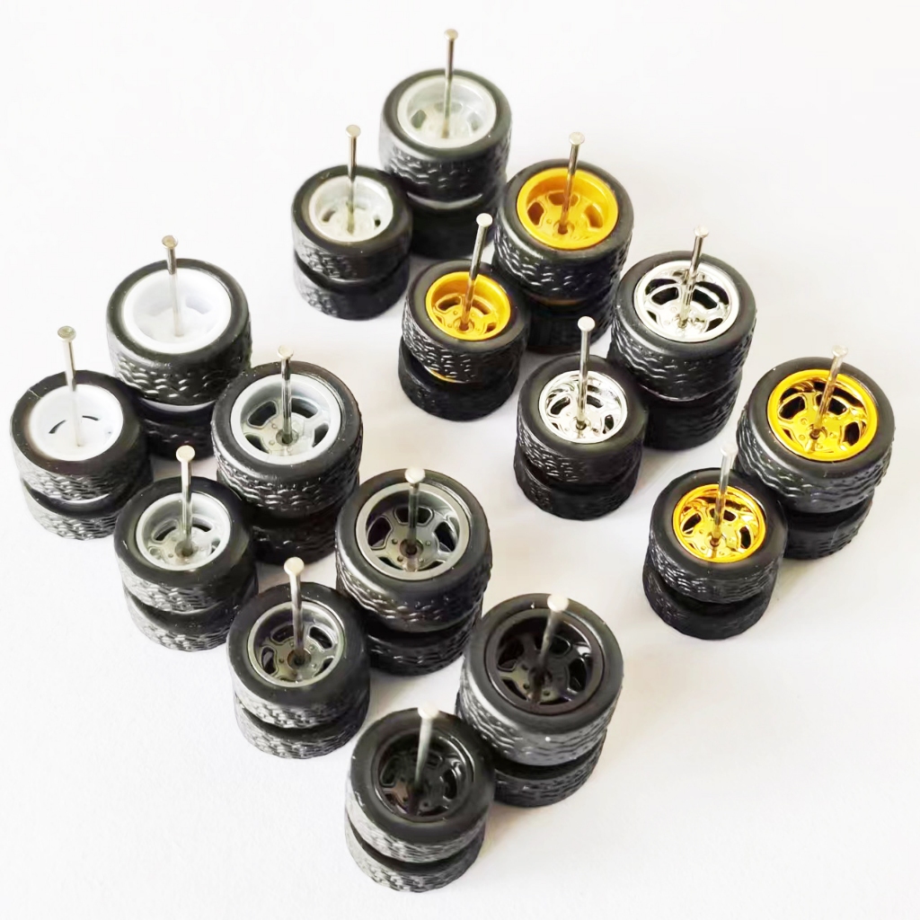 1/64 Alloy Car Staggered Wheels 11.7mm 12.9mm Front Small Rear Large ...