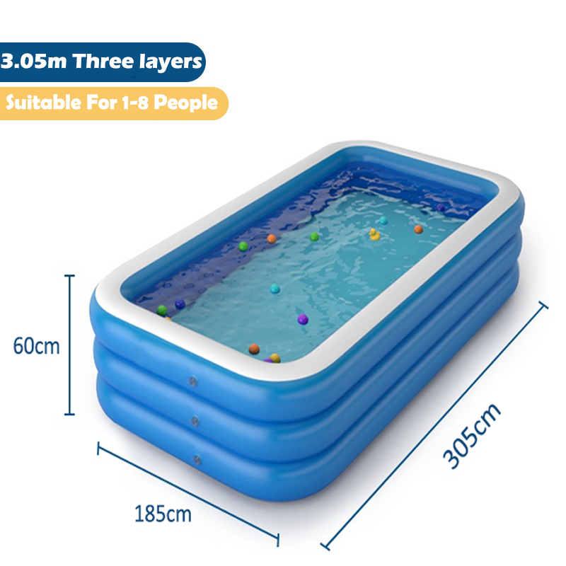 Swimming Pool Kids/Adult 3-Story Rectangular Inflatable Pool For Family ...
