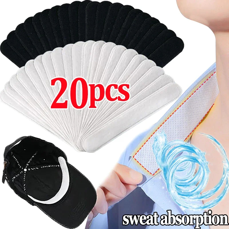 20Pcs Cap Liner Sweat Stickers Absorbent Strip Neck Liner Pads ...
