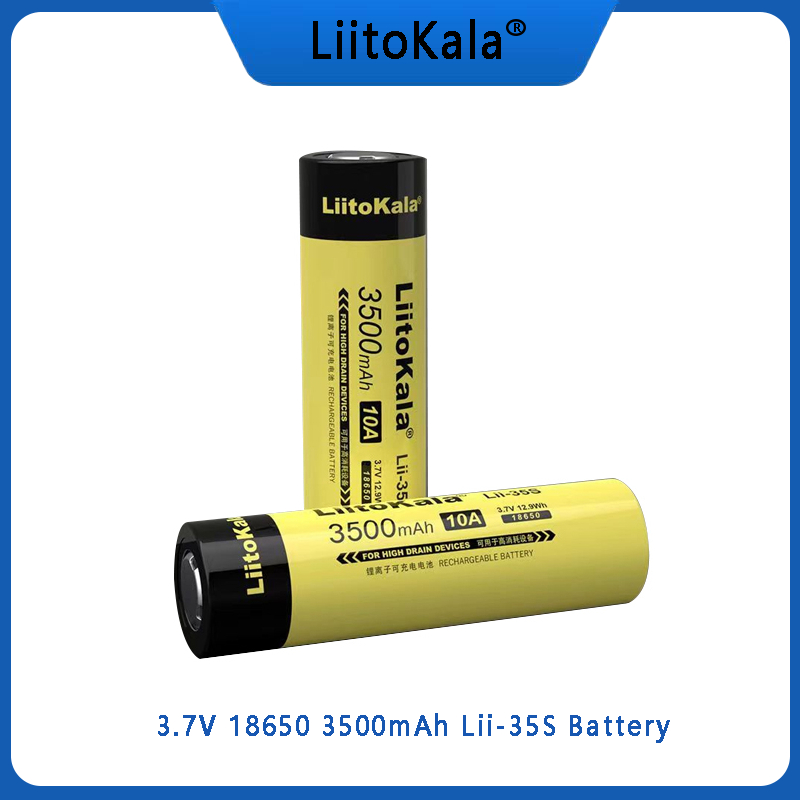 LiitoKala Lii-35S 3.7V 18650 Flat head 3500mA 10A Power Lithium-ion ...