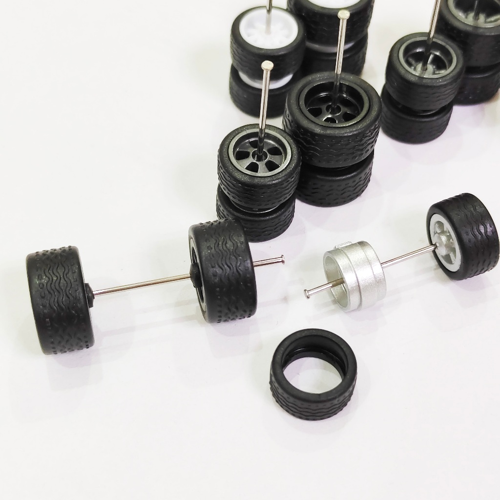 1Set 1/64 Alloy Car Staggered Front Small Rear Large Drag Wheel ...