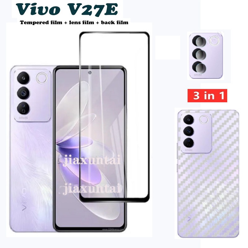 (3 in 1) Tempered Glass Vivo V27E V29E V25E V23E V25 Pro V19 NEO S1 PRO ...