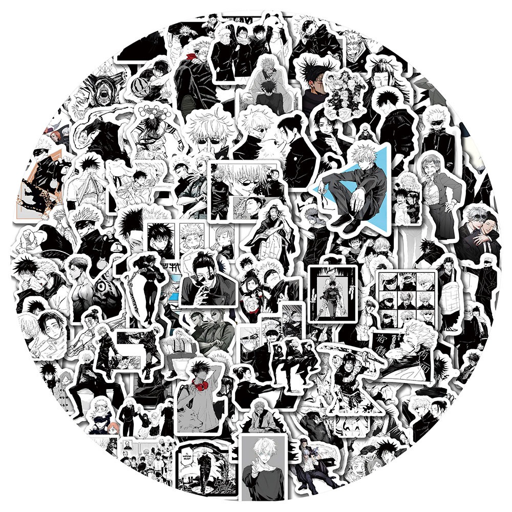 100PCS Black And White Anime Jujutsu Kaisen Satoru Gojo Nanami Kento ...