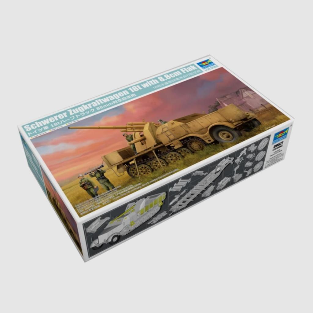 Trumpeter 09577 1/35 Schwerer Zugkraftwagen 18t w/8.8cm Flak Trumpeter ...
