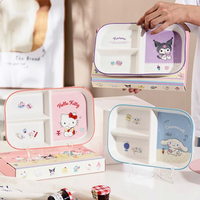 Sanrio Ceramic Divided Dining Plate Household Cartoon Baby Divider ...