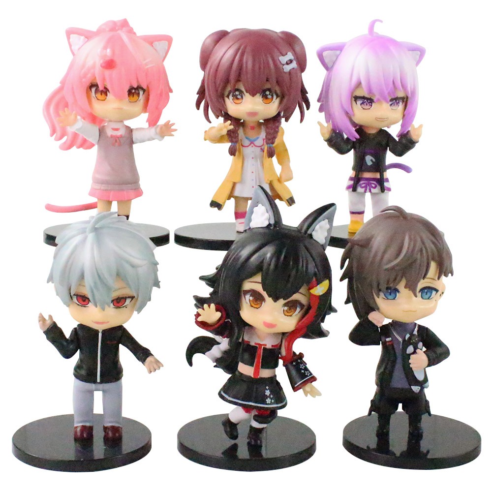 6Pcs/Set 10cm Japan Virtual Idol YouTuber Monster Girl Hololive Hiiro ...