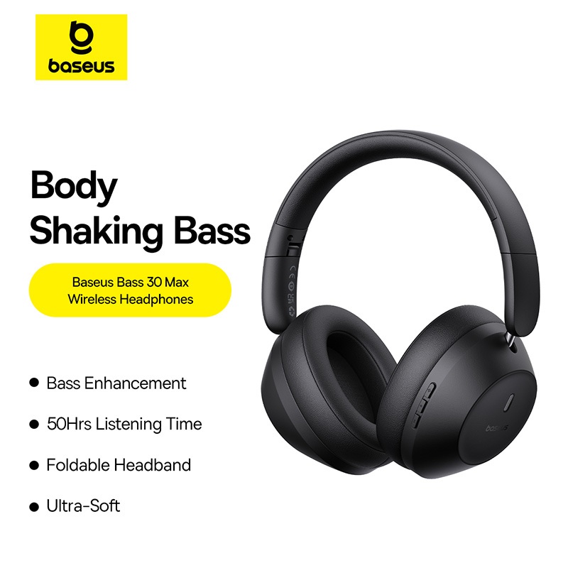 Baseus Bass 30 Max Wireless Headphone Bluetooth V5.3 Connectivity ...