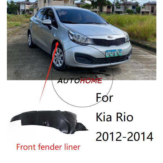 front fender liner for Kia Rio 2012 2013 2014 (Hatchback & Sedan) Front ...