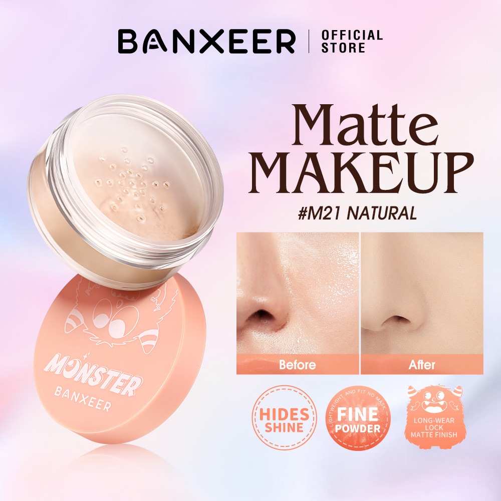 BANXEER Oil Control Face Powder Matte Loose Powder Waterproof Powder ...
