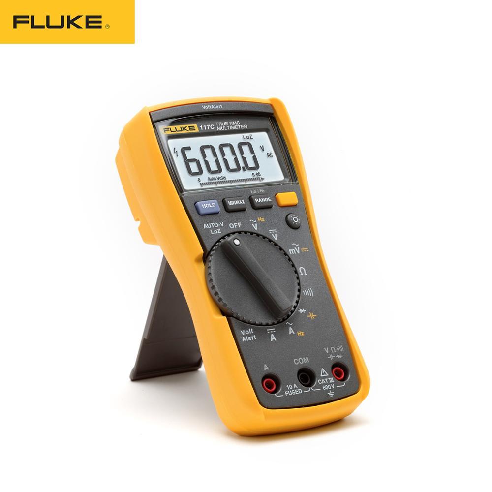 Fluke 117C True RMS Auto-Voltage Digital Multimeter with AC/DC Current Capacitance Resistance ...