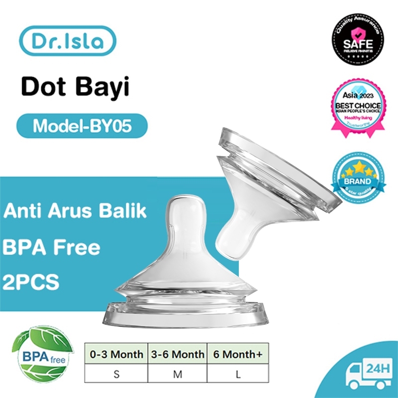 Dr. Isla Bottle Nipple 0m+ Natural Newborn Flow Nipples 2PCS Baby ...