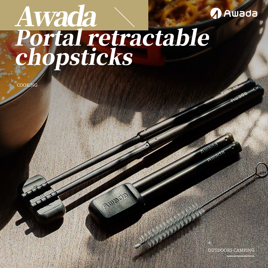 Awada Portable Outdoor Camping Picnic Telescopic Chopsticks BBQ Picnic ...