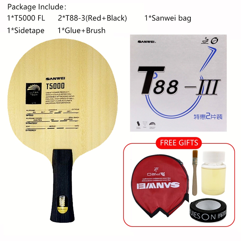 Original SANWEI T5000 (5+2 Carbon) CARBON Table Tennis Racket Blade TR-3 (5Wood) Ping Pong Bat ...