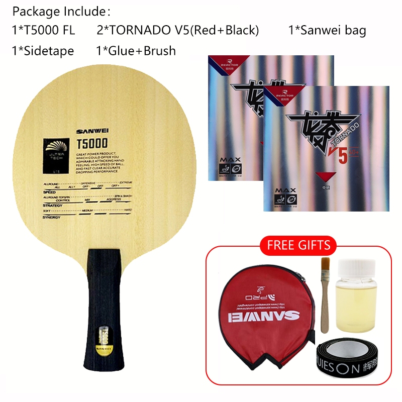 Original SANWEI T5000 (5+2 Carbon) CARBON Table Tennis Racket Blade TR-3 (5Wood) Ping Pong Bat ...