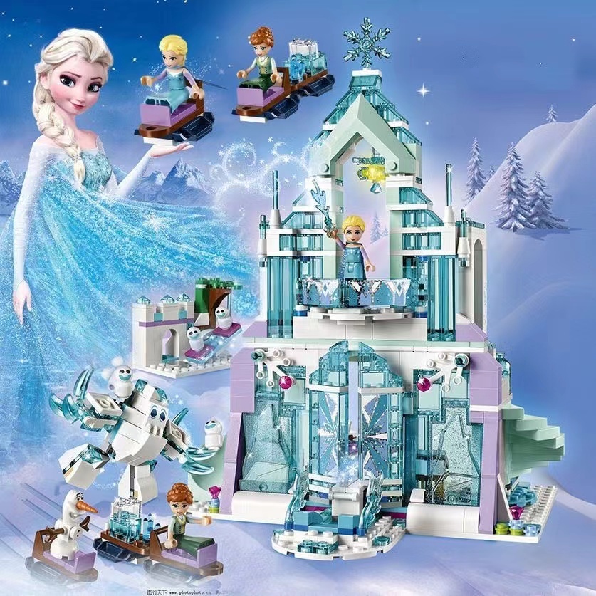 731PCS Lego Building Blocks Little Girl Frozen Princess Elsa Castle ...
