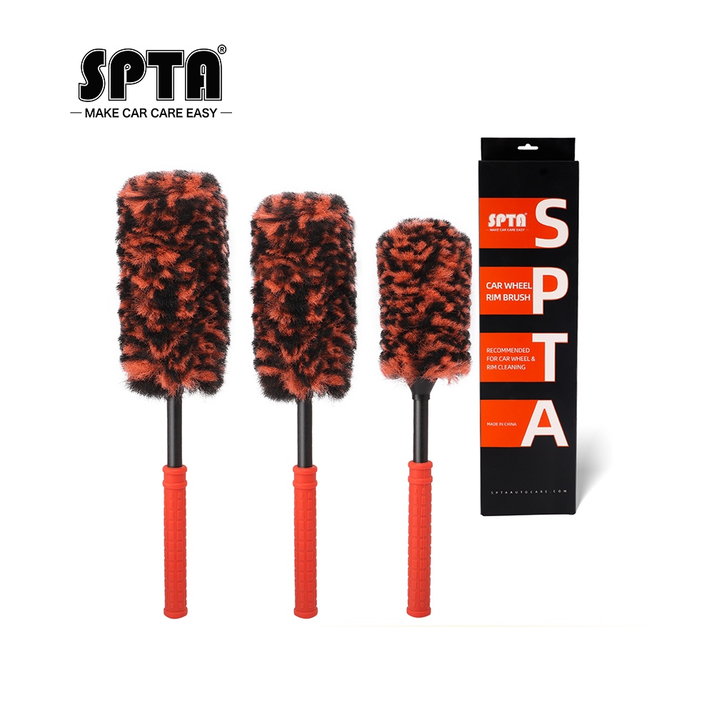 SPTA 3Pcs Car Microfiber Wheel Brushes Metal-Free Tire Cleaning Brushes ...