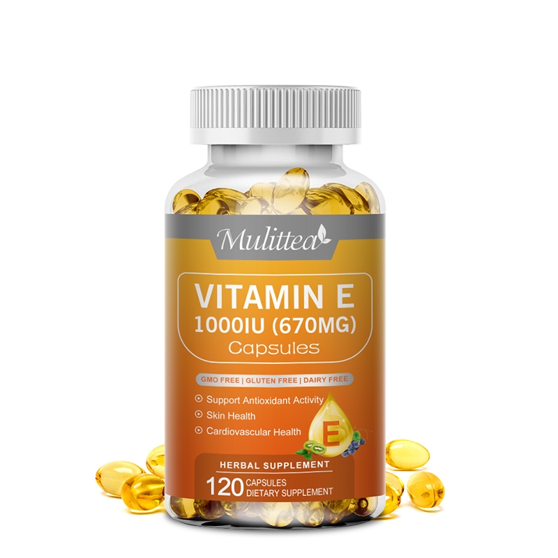 Mulittea Vitamin E 1000IU (670MG) Capsules Natural Antioxidant Healthy ...