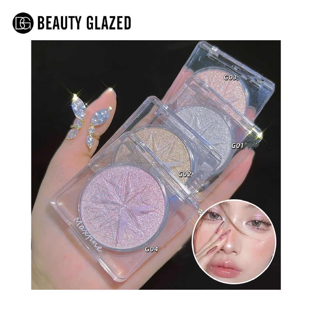 4 Colors Highlighter Powder Compact Waterproof Long lasting ...