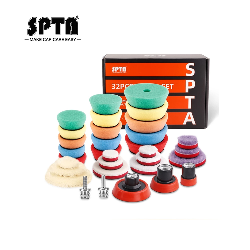 SPTA 1/2 inch Wax Sponge Detail Polishing Pad Wool Pads Polishing Tool ...