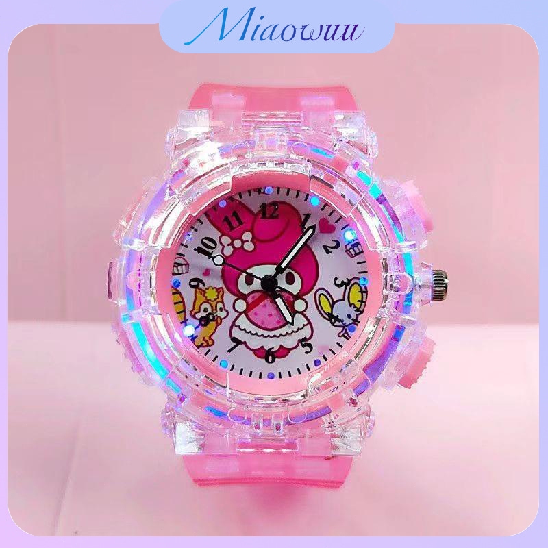 Cute Cartoon Hello Kitty Watch Sanrio LED Light Kids Watches LinaBell ...