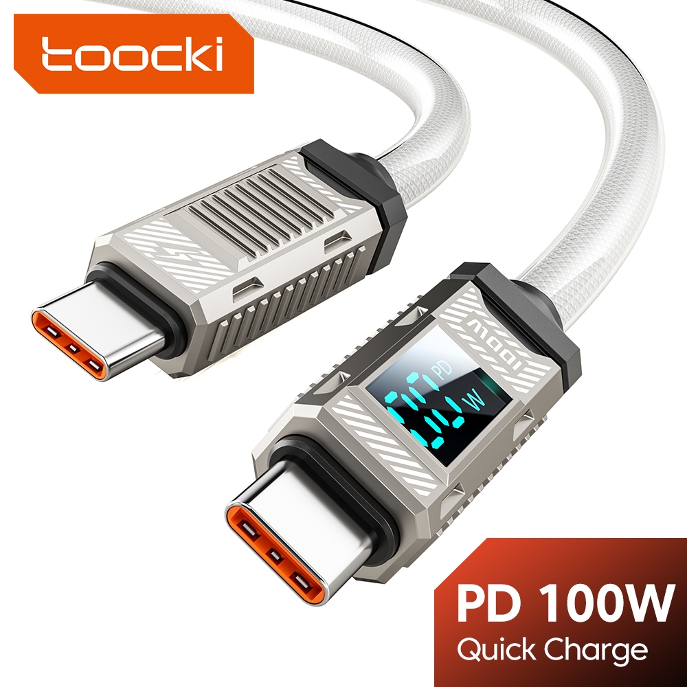 Toocki 100W Type C To Type C LED Digital Displaying Cable Quick ...