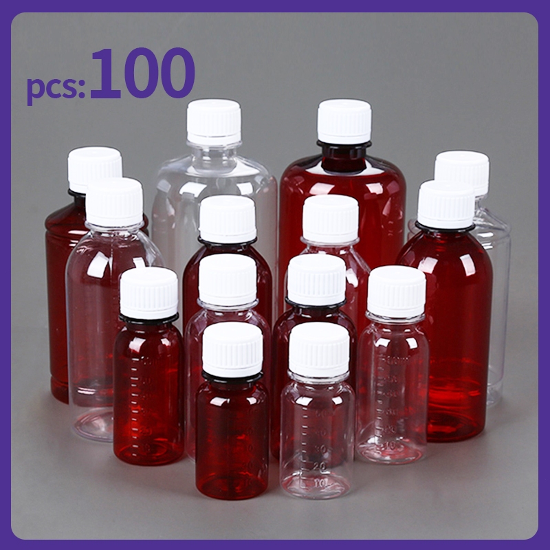 PCS:100 Small mouth brown light resistant plastic dispenser bottle ...
