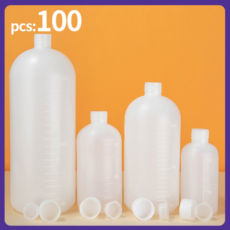 PCS:100 small mouth liquid bottle with graduated thickening plastic ...