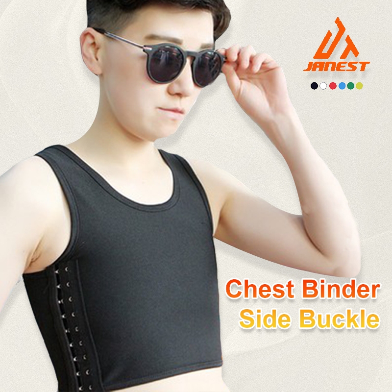 S-6XL 7 Colours Side Buckle Breathable Chest Binder Crop Top Breast ...