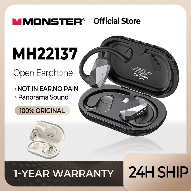 Monster MH22137 Bone Conduction Bluetooth Wireless Sports Headphones ...