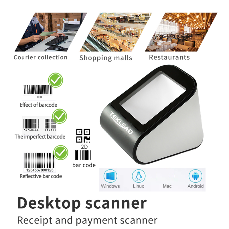 TEKLEAD Desktop Barcode Scanner 1D 2D QR code Automatics Scan Barcode ...