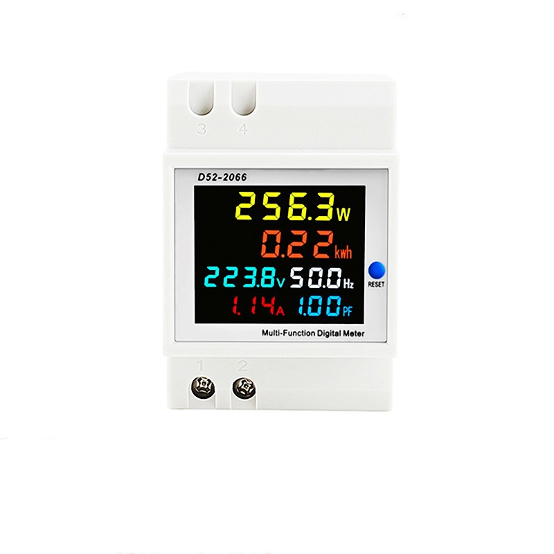 6IN1 Din Rail AC Volt Monitor 110V 220V 380V Current Power Kwh Electric ...
