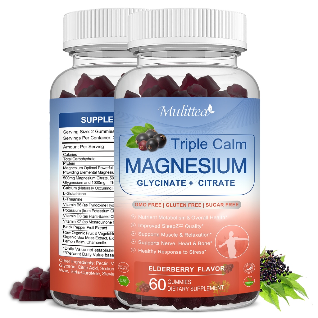 Mulittea Magnesium Citrate Magnesium Complex Gummies with Potassium ...