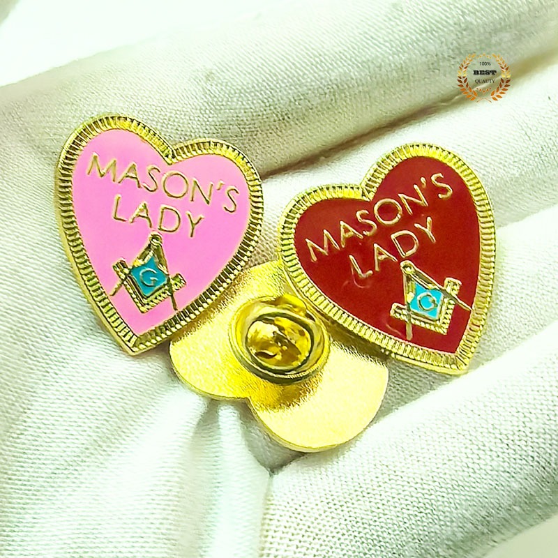 High Quality 3D Metal 1.0inch MASON LADY Pin Freemasonry Madam Brooch ...