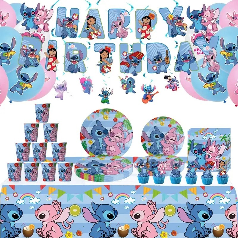 Disney Stitch Birthday Party Decorations Lilo Stitch Theme Disposable ...