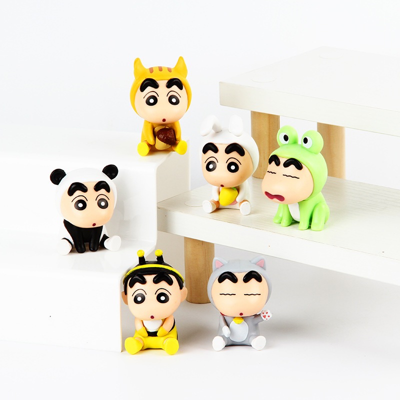 6Pcs/Set Yoshito Usui Anime Crayon Shin-chan Figure Nohara Shinnosuke ...