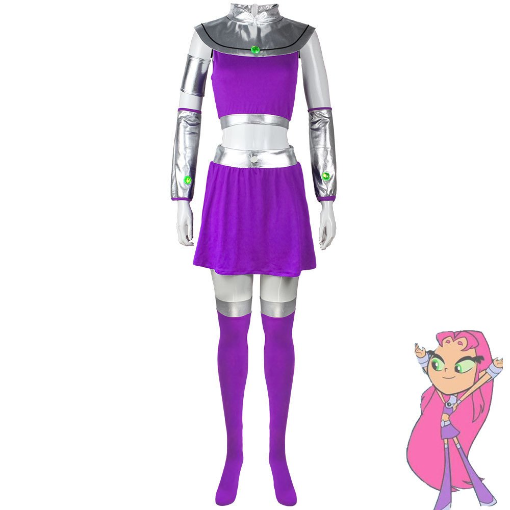 【Ready Stock】Teen Titans Starfire Cosplay Costume Women Halloween ...