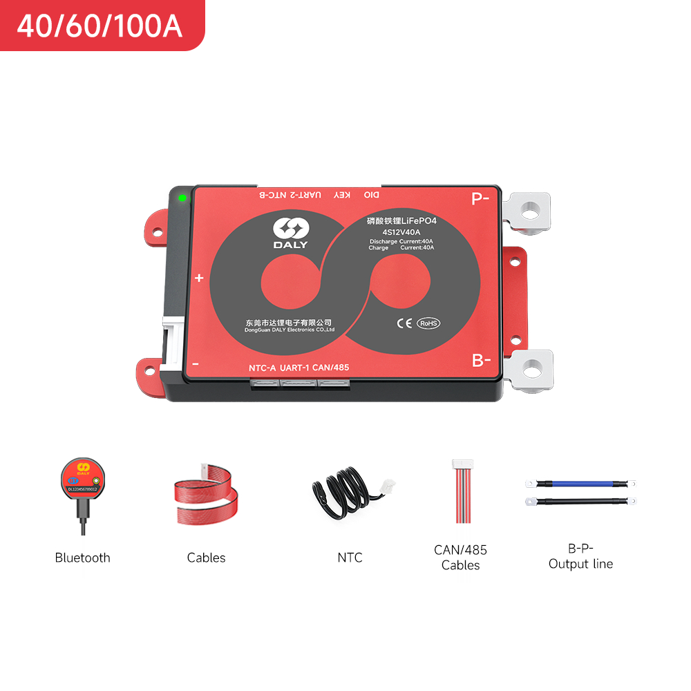 Daly Smart BMS Lifepo4 Battery 4s 12v 8s 24V 16s 48V 20S 60V 24S 72V BMS 40A 60A 100A RS485 ...