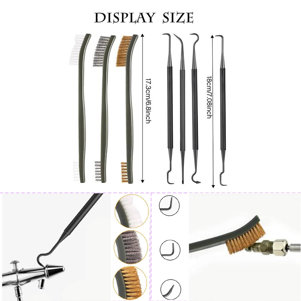 Steel Wire Brush and Hooks Rust Cleaning Set Brass Nylon Polishing ...