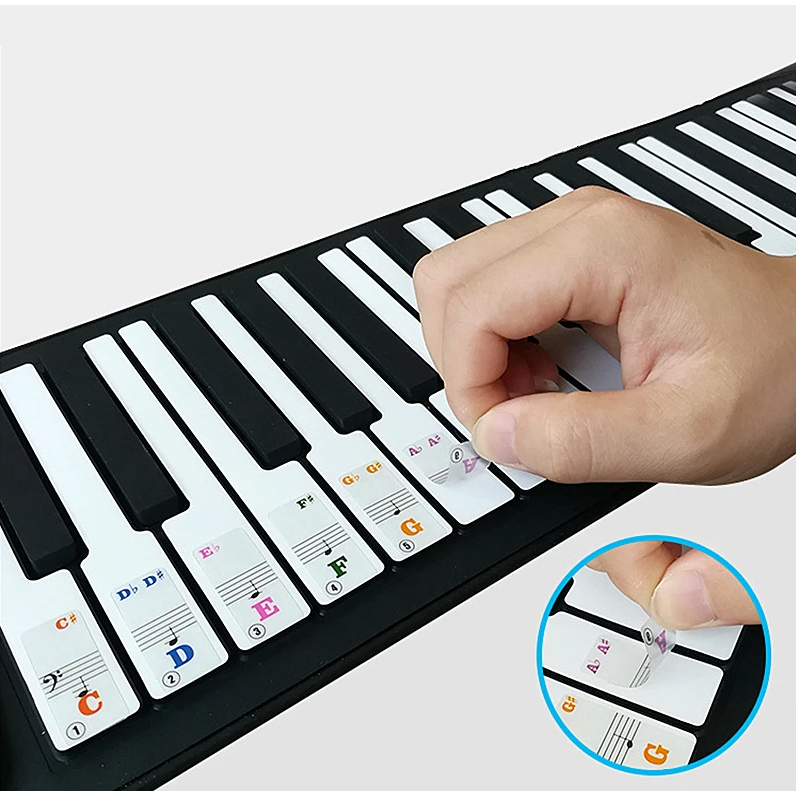 Transparent Cute Piano KeyBoard Sticker Piano Note Sticker For 61/88 ...