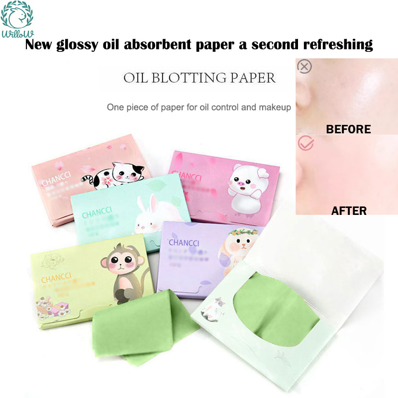 100 Pcs Of Oil Absorbing Paper Surface Flax Green Tea Bamboo Charcoal ...