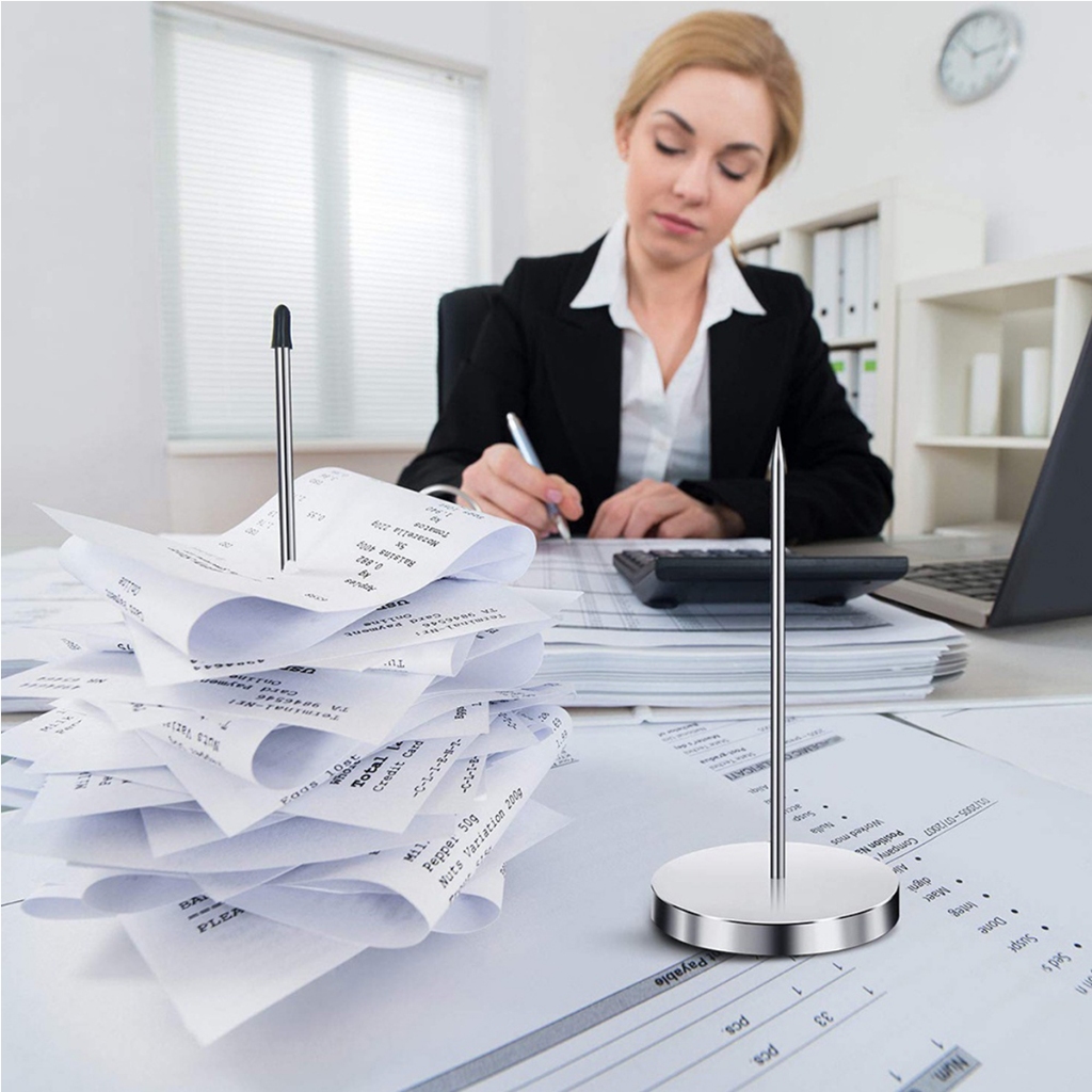 Restaurant Receipt Holder Metal Straight Rod Ticket Fork Desk Receipts ...