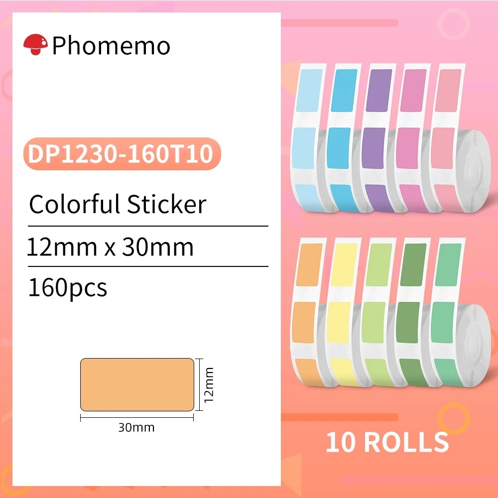 Phomemo Color Label Sticker For D30/D30S/Q30/Q30S/Q31 Printer,12x30mm ...
