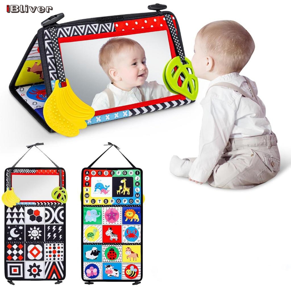 iBliver Baby Mirror Infant Toys Newborn 0 3 Months Brain Development ...