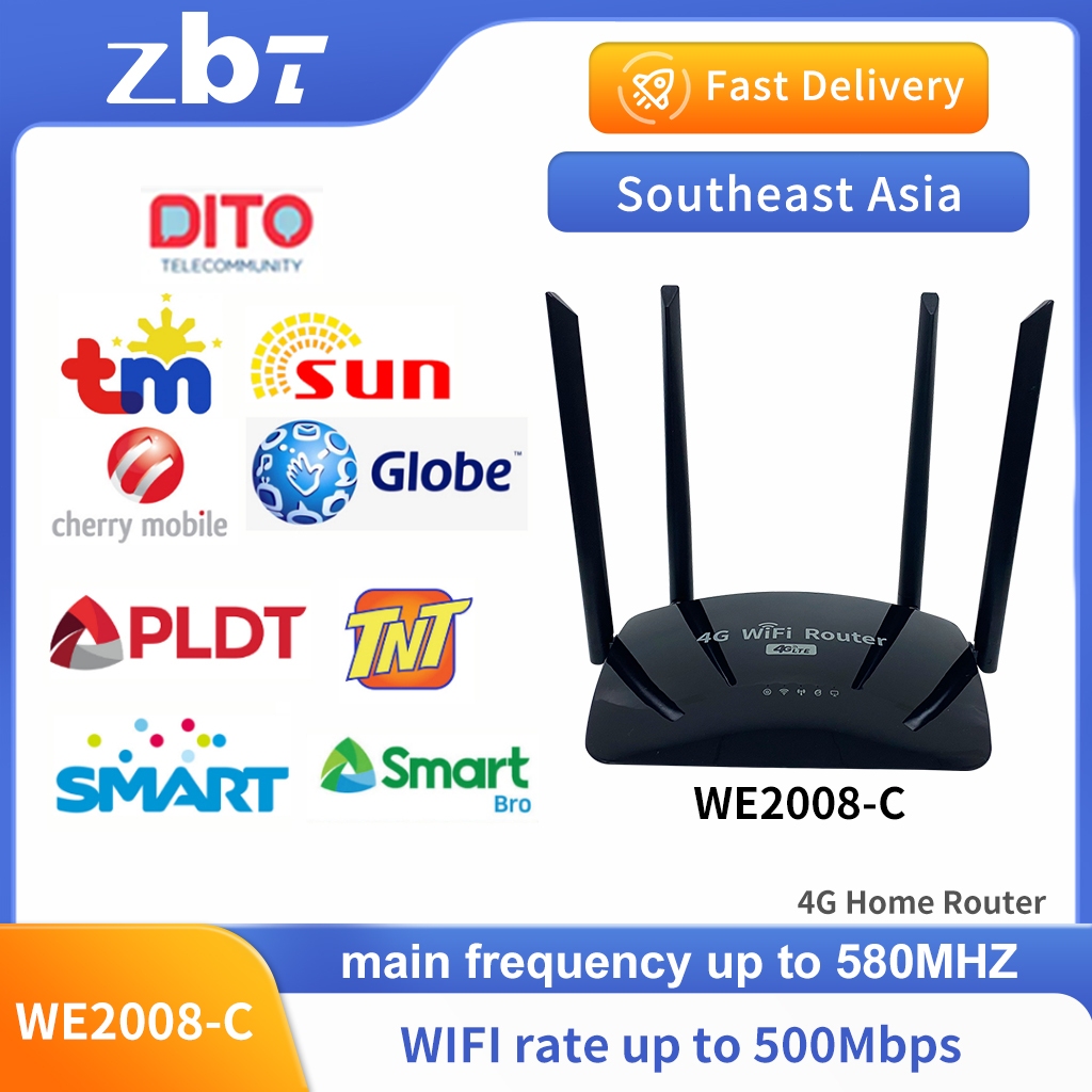 ZBT 500Mbps 4G Router 4G LTE wifi Modem With Sim Card Slot 2.4Gbps Home ...