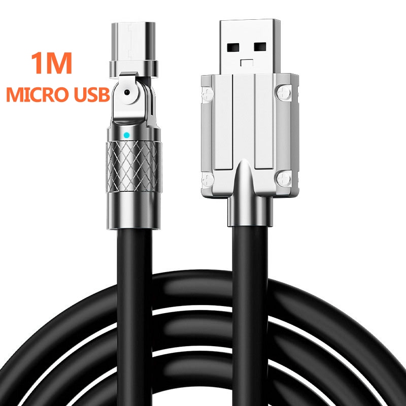 2M/1M 180° Rotatable 120W 6A Super Fast Charger Micro Android Liquid ...