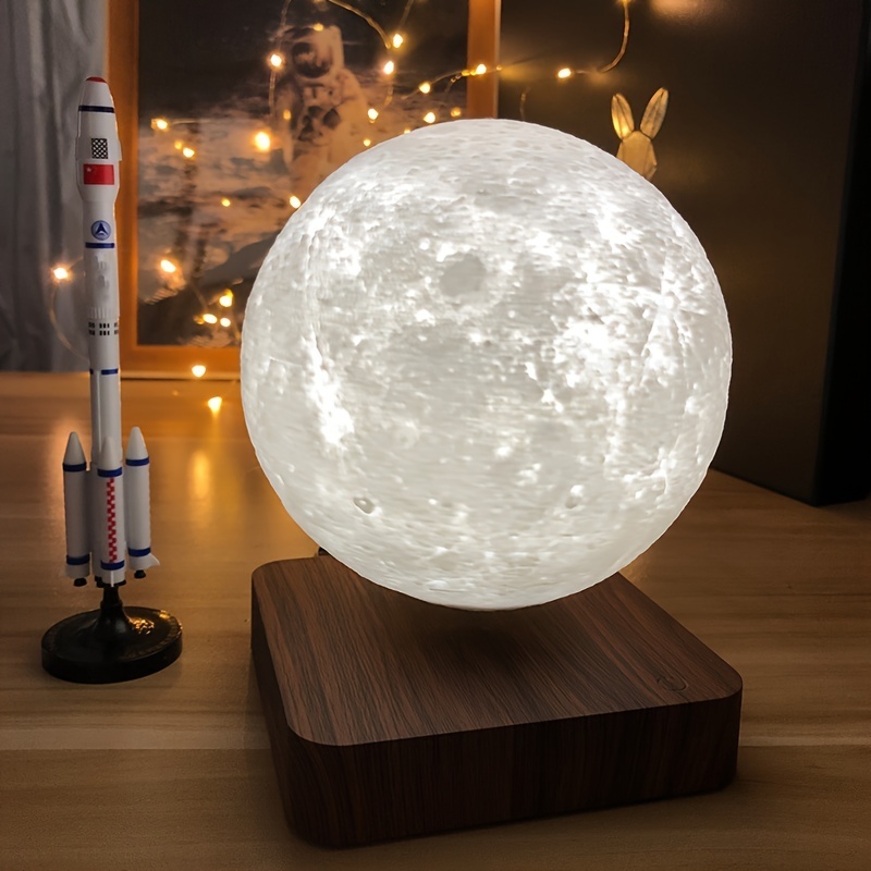 Levitating Moon Lamp 3 Colors Floating Moon Lamp Spinning 3D Printing ...