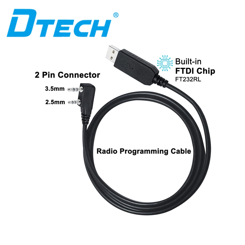 DTECH USB Programming Cable FTDI Chip for BaoFeng UV-5R BF-F8HP UV-82HP ...